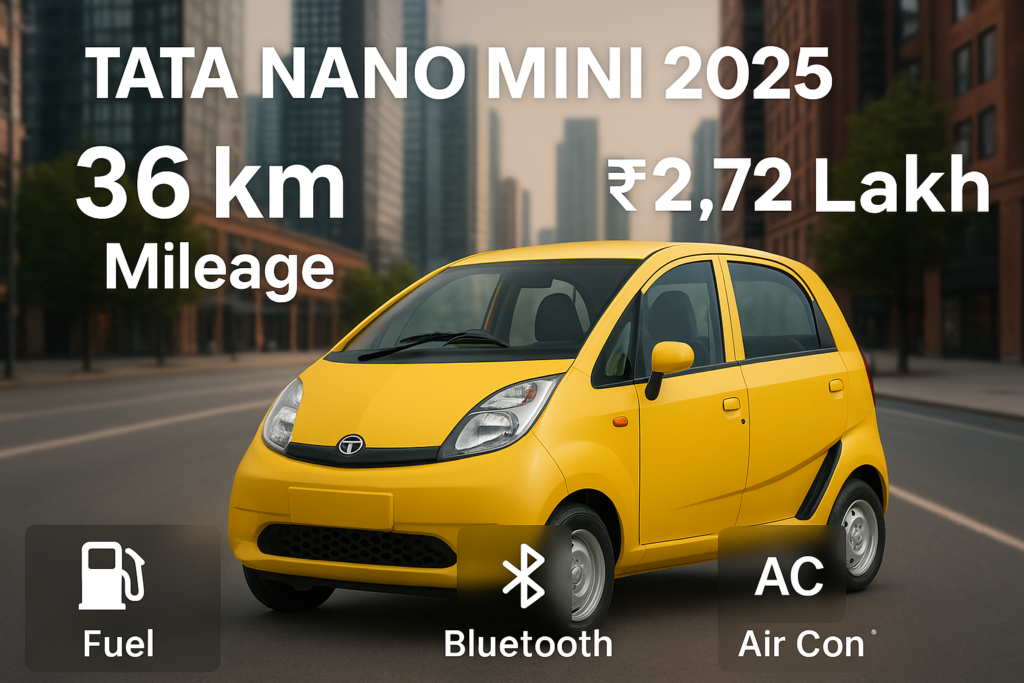 Tata Nano Mini 2025 Launched: 36 km Mileage & India’s Most Affordable Car